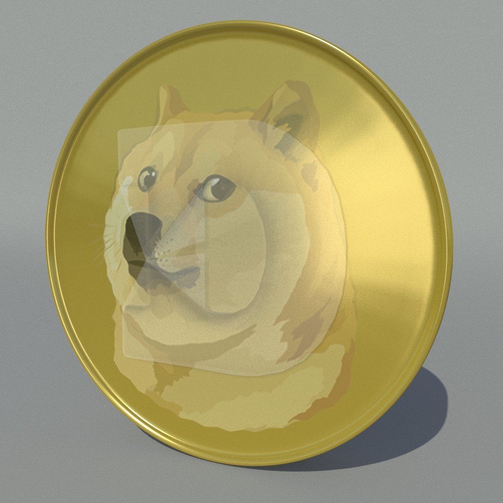 dogecoin 3D Model in Jewellery 3DExport