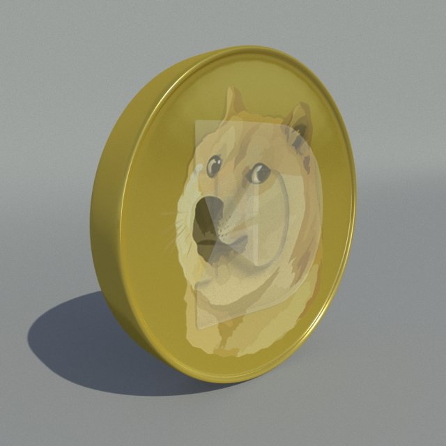 dogecoin 3D Model in Jewellery 3DExport