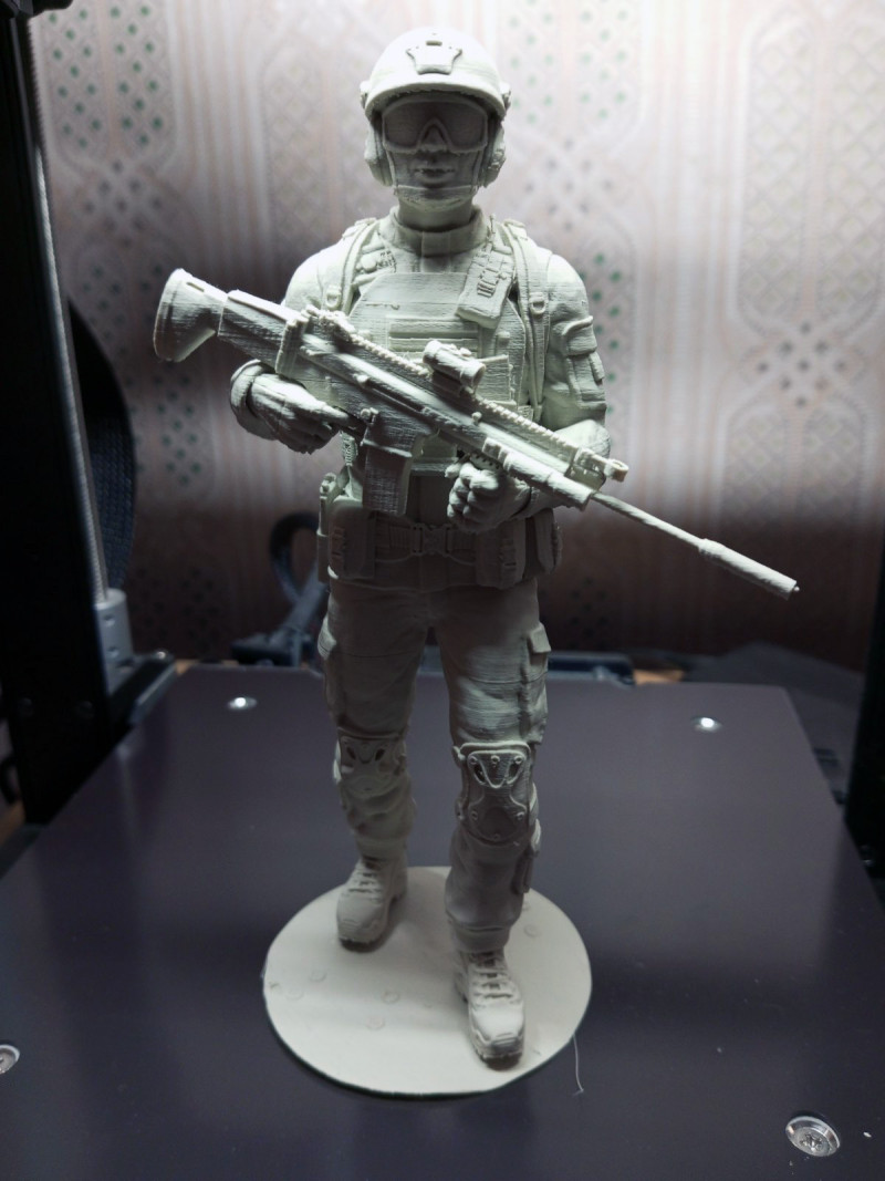 Military man with an assault rifle Fn Scar L 3D Print Model in ...