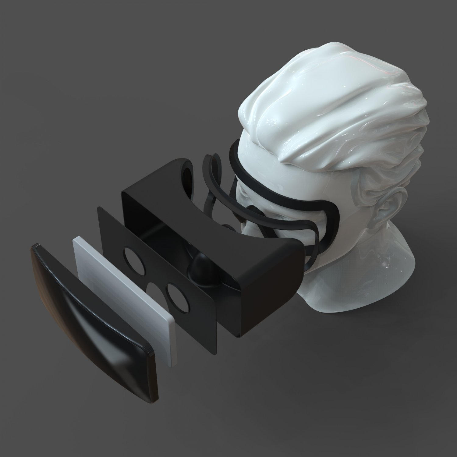 CAD Male Head Model M2P1D0V1head and VR headset template 3D Model in ...