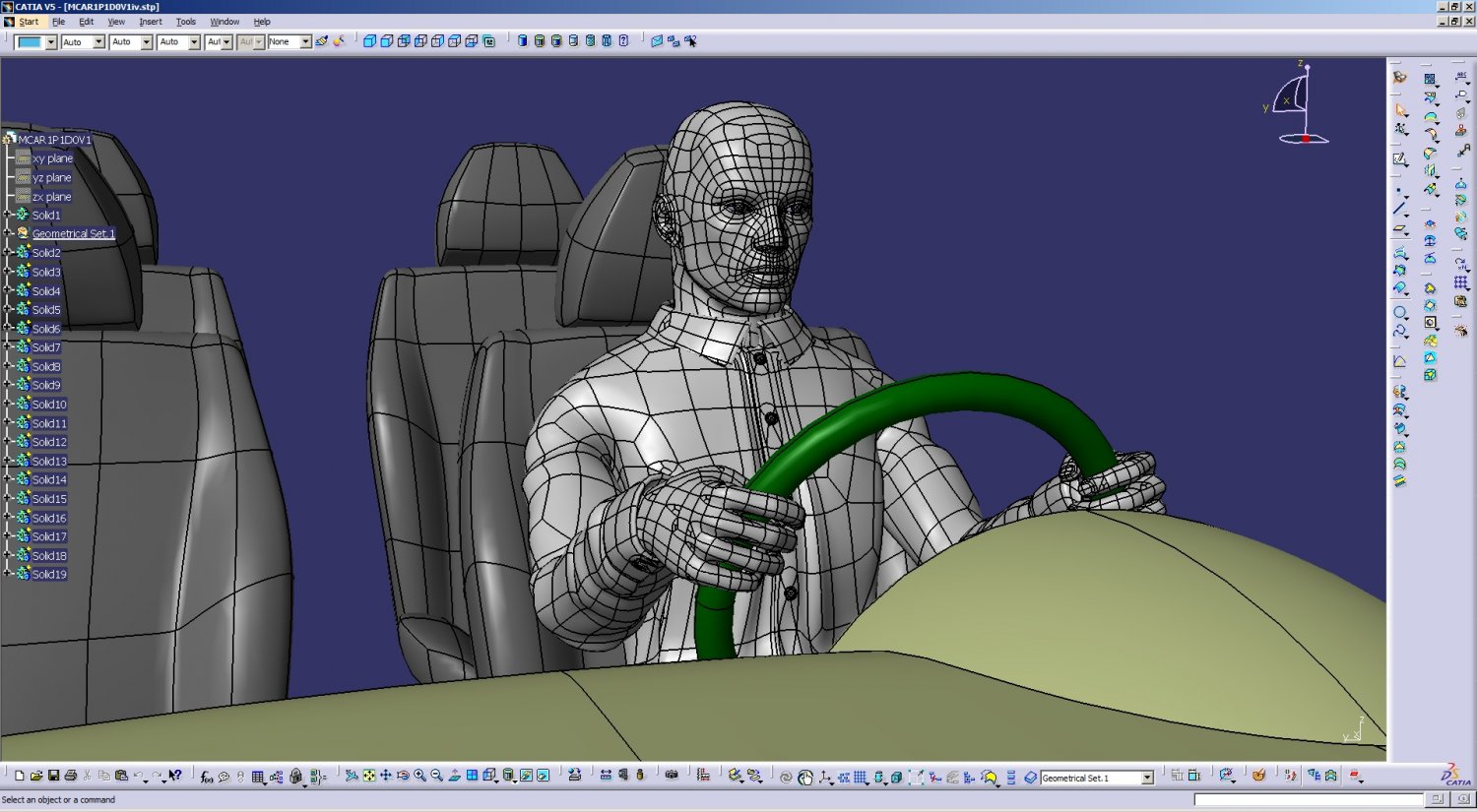 CAD ergonomic car template model MCAR1P1D0V2 3D Model in Concept 3DExport