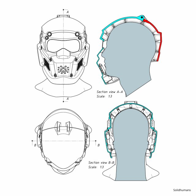 cad-friendly helmet model h1v1 3D Print Model in Clothing 3DExport