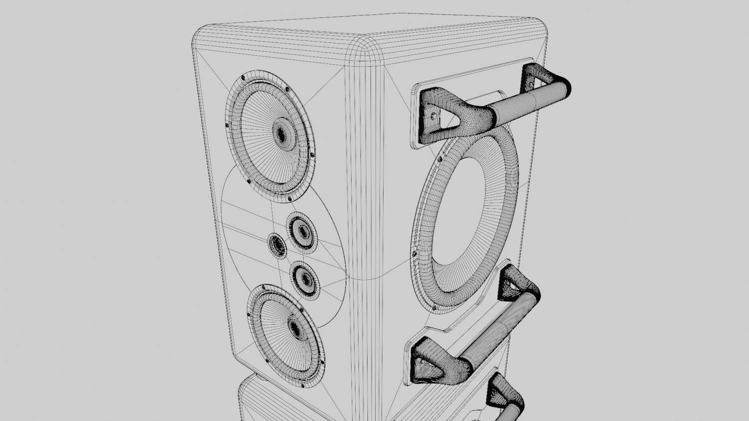 Speaker Tower Audio System 3D Model in Audio 3DExport