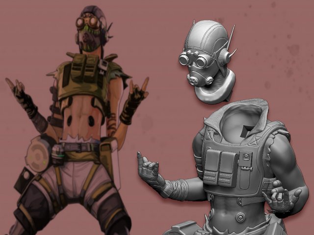 octane from apex legends 3D Print Model in Figurines 3DExport