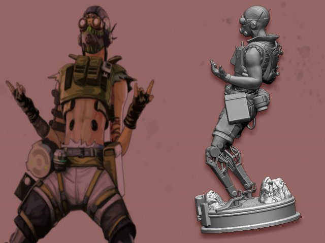 octane from apex legends 3D Print Model in Figurines 3DExport