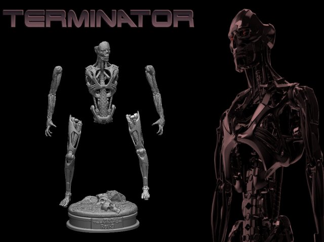 Rev-9 Terminator 3D Print Model in Figurines 3DExport