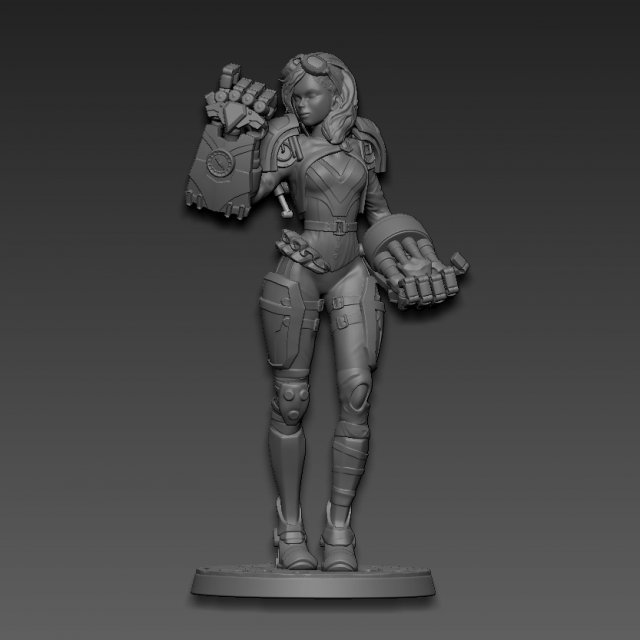 League of legends vai arcane Modelo de impresión 3D in Mujer 3DExport