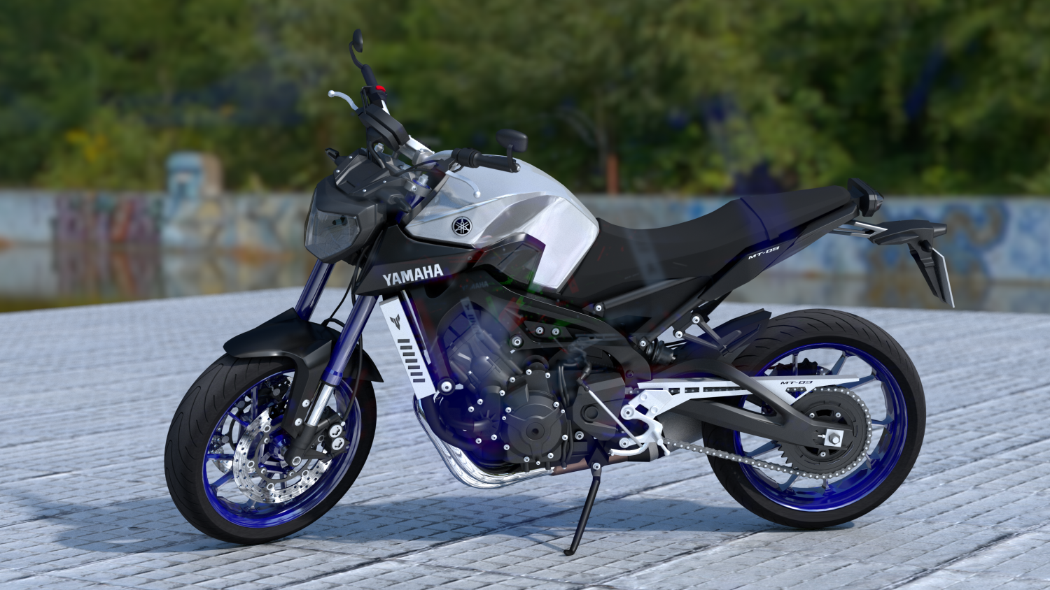 Yamaha MT-09 3D Model in Motorcycle 3DExport