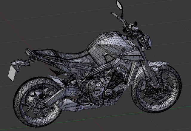 yamaha mt-09 3D Model in Motorcycle 3DExport