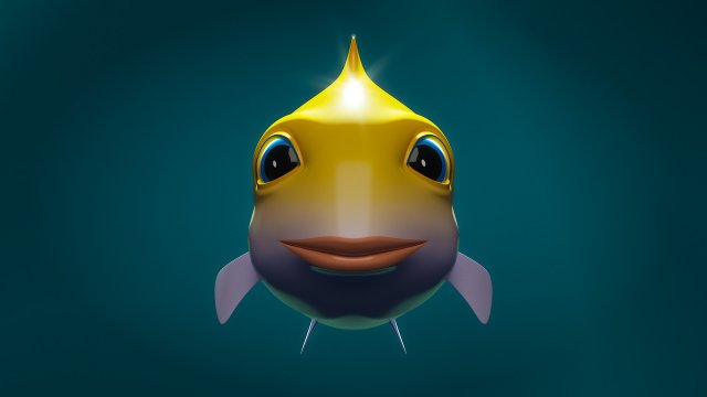 small fish animated 3D Model in Aquatic 3DExport