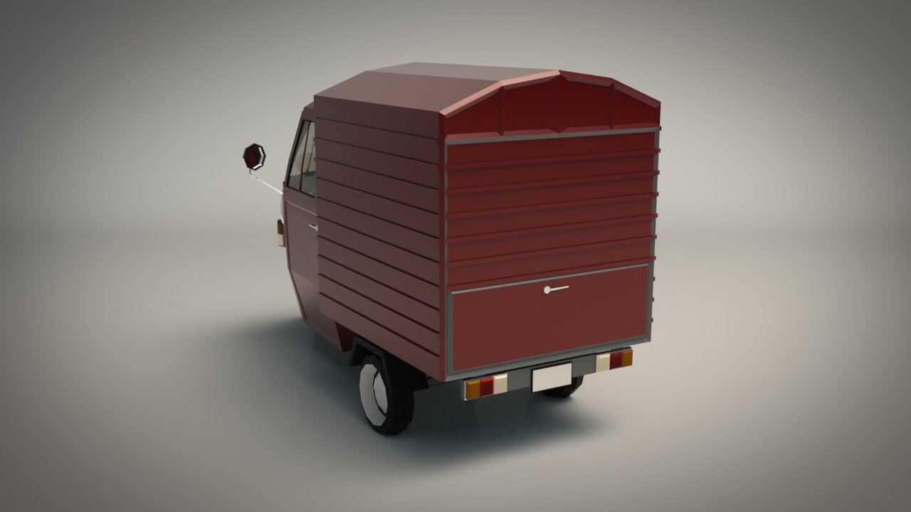 Low Poly Three Wheeled Van 3D Model in Van and Minivan 3DExport