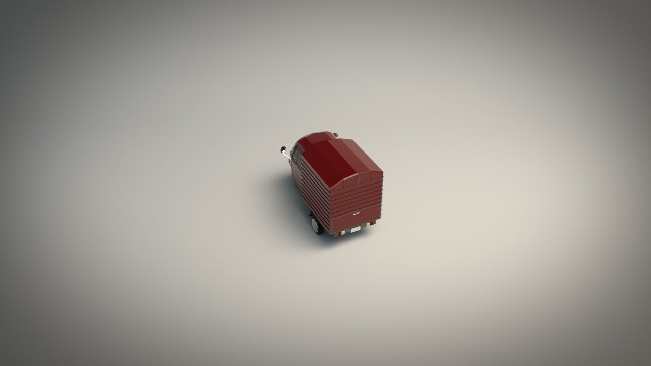 Low Poly Three Wheeled Van 3D Model in Van and Minivan 3DExport