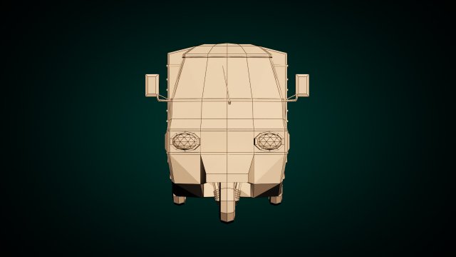 low poly three wheeled van 02 3D Model in Motorcycle 3DExport