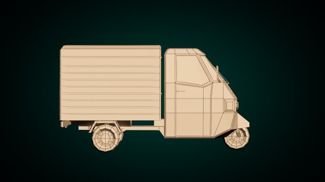 low poly three wheeled van 02 3D Model in Motorcycle 3DExport