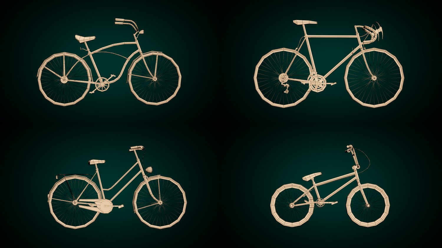 Low Poly Bike Pack 3Dモデル in 自転車 3DExport