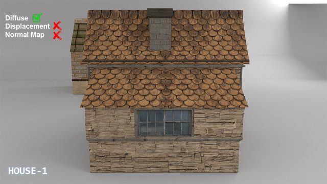 low poly medieval town set Modèle 3D in Bâtiments 3DExport