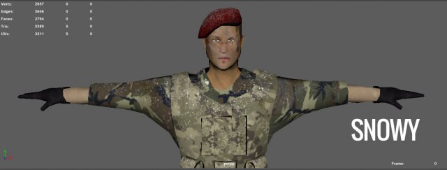 low poly soldier 3D Model in Man 3DExport