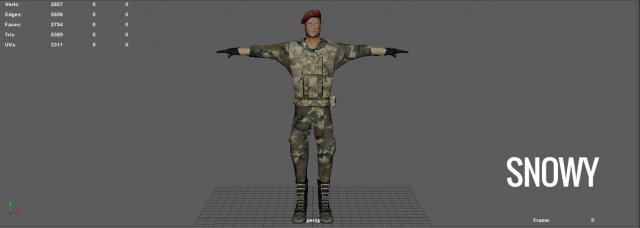 low poly soldier 3D Model in Man 3DExport