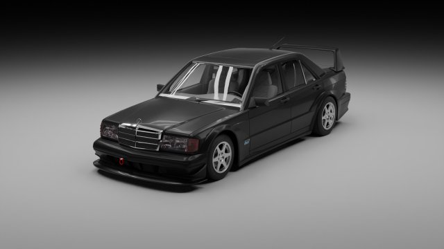 Mercedes benz 190E 3D Model in Sport Cars 3DExport