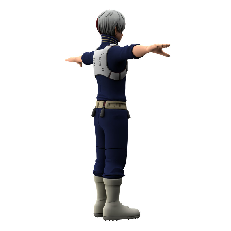 Shoto Todoroki 3D Model in Cartoon 3DExport