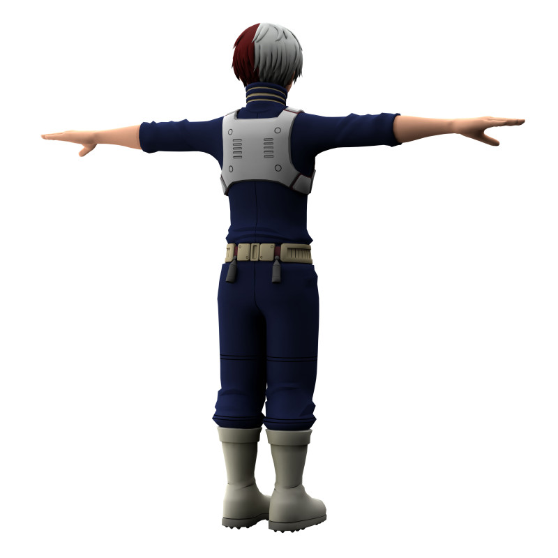 Shoto Todoroki 3D Model in Cartoon 3DExport