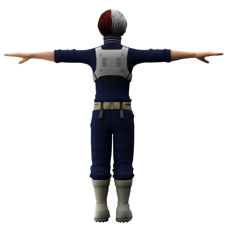 Shoto Todoroki 3D Model in Cartoon 3DExport