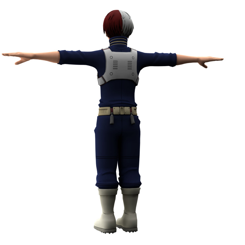 Shoto Todoroki 3D Model in Cartoon 3DExport