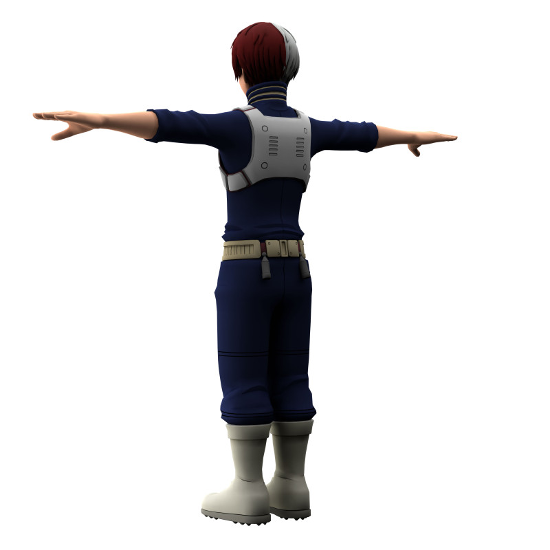 Shoto Todoroki 3D Model in Cartoon 3DExport