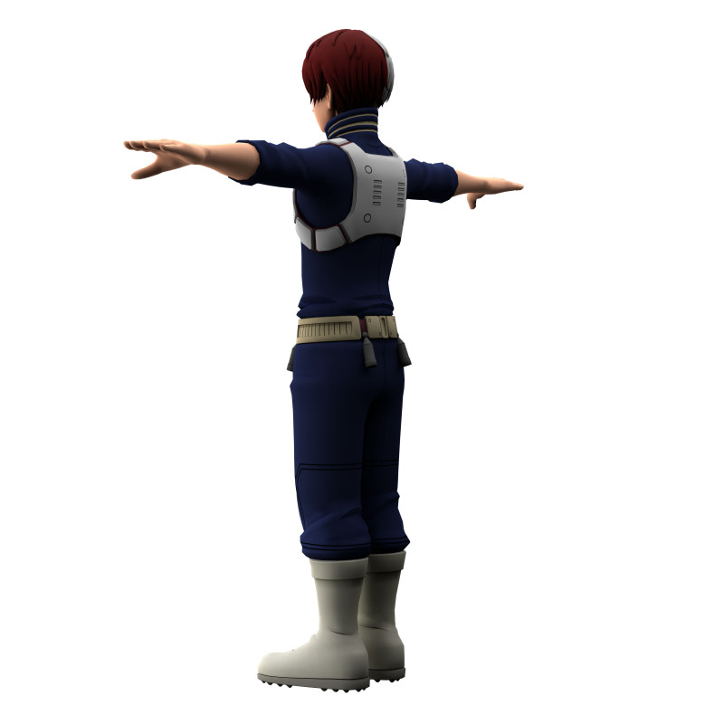 Shoto Todoroki 3D Model in Cartoon 3DExport