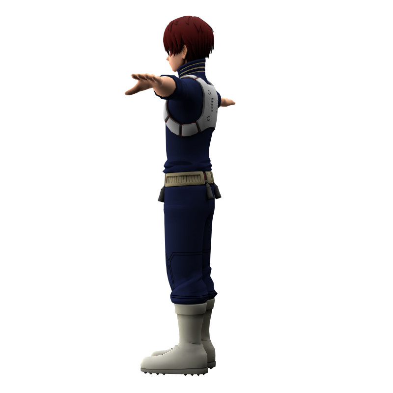 Shoto Todoroki 3D Model in Cartoon 3DExport