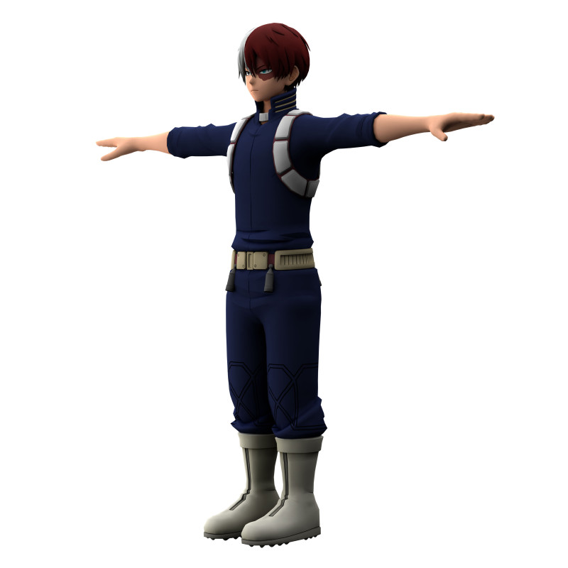 Shoto Todoroki 3D Model in Cartoon 3DExport