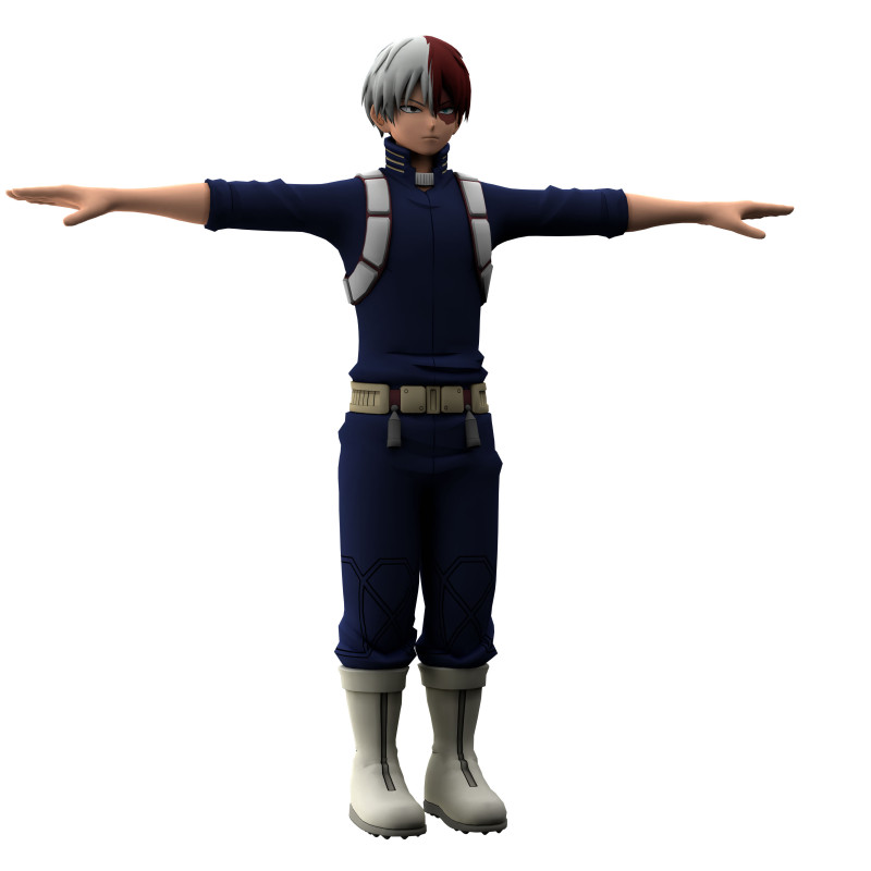 Shoto Todoroki 3D Model in Cartoon 3DExport