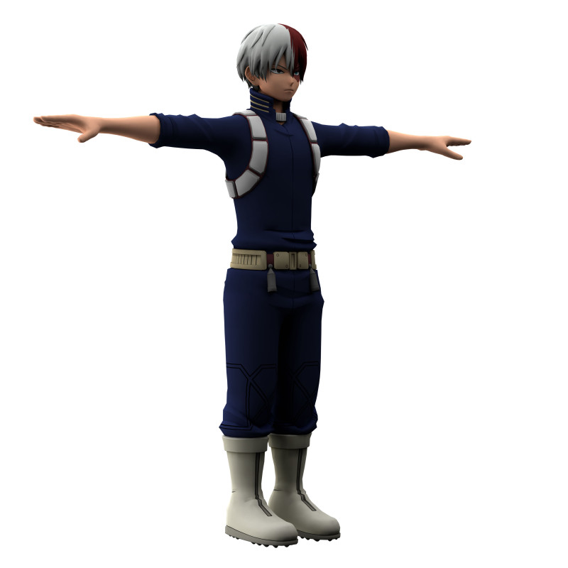 Shoto Todoroki 3D Model in Cartoon 3DExport