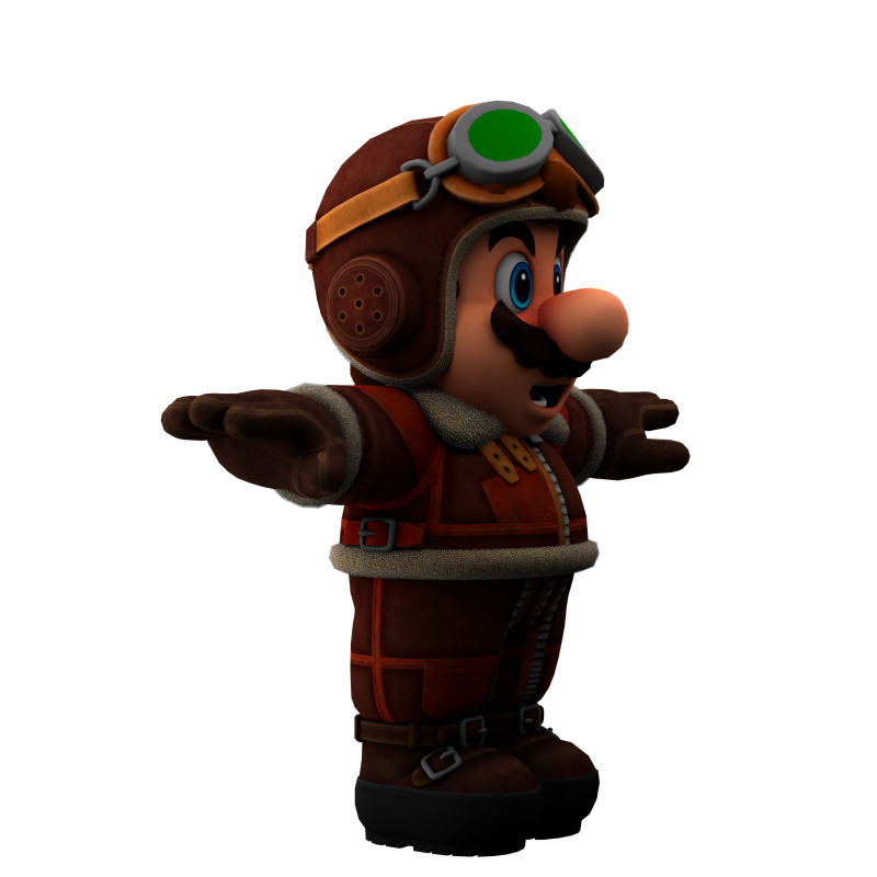 Super Mario 3D Model in Cartoon 3DExport
