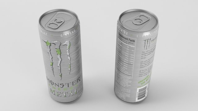 monster metal energy drink 3D Model in Beverage 3DExport