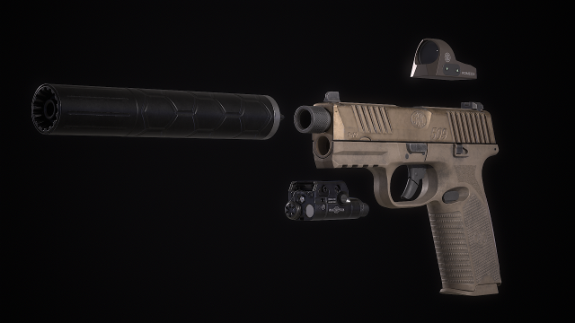 FN 509 Pistol 3D Model in Combat 3DExport