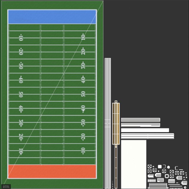 Football field 3D Model in Sports Equipment 3DExport