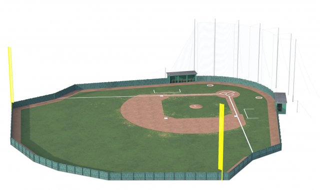 Baseball Field 3D Model in Stadium 3DExport
