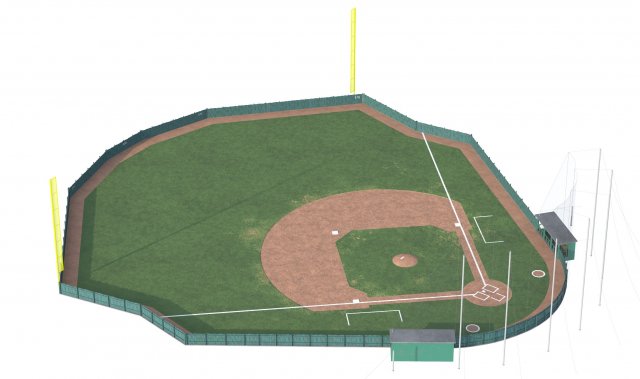 Baseball Field 3D Model in Stadium 3DExport