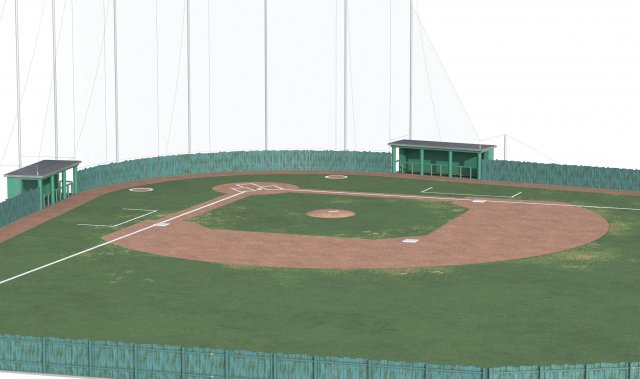 Baseball Field 3D Model in Stadium 3DExport