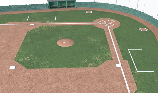 Baseball Field 3D Model in Stadium 3DExport