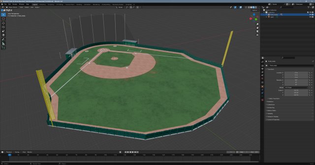 Baseball Field 3D Model in Stadium 3DExport