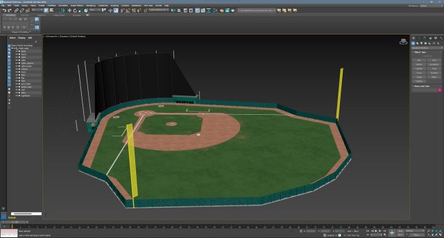 Baseball Field 3D Model in Stadium 3DExport