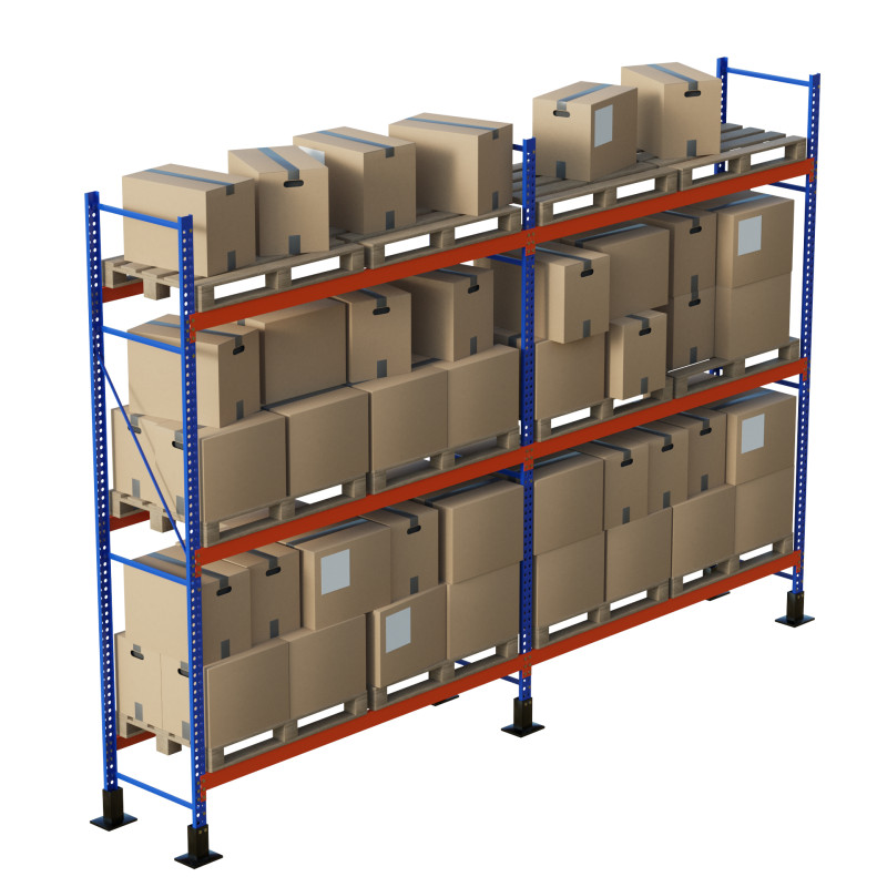 Metal Shelf Pallet Rack And Cardboard Boxes 3D 모델 in 배송 컨테이너 3DExport