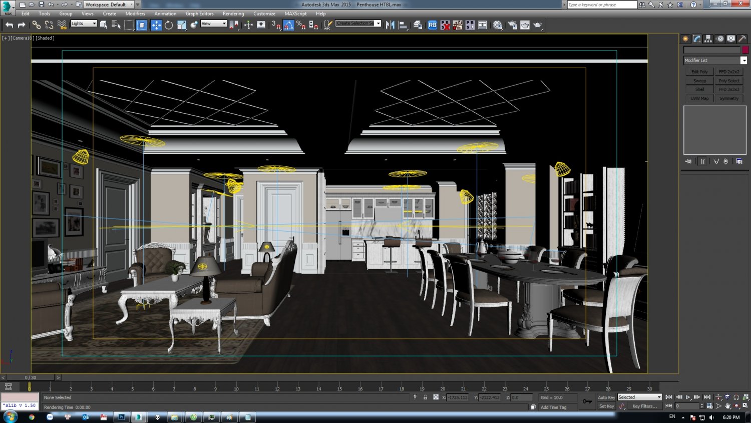 Penthouse HTBL 3D Model in Living Room 3DExport