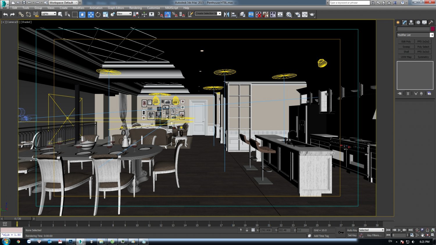 Penthouse HTBL 3D Model in Living Room 3DExport
