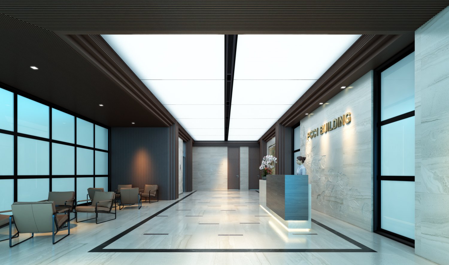 Hall of Office 3D Model in Hall 3DExport