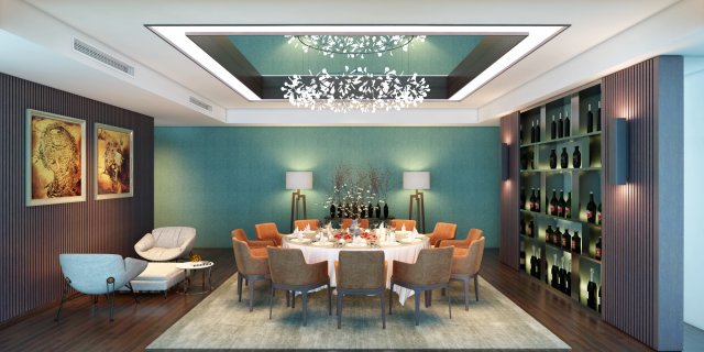 restaurant vip room Model 3D in Ruang Makan 3DExport
