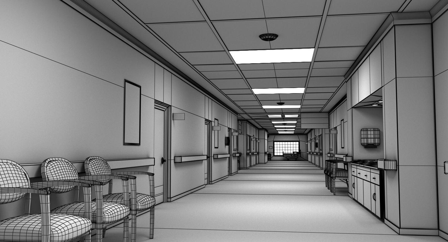 Hospital Interior Hallway