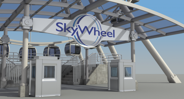 sky wheel with boarding platform ferris wheel 3D Model in Machines 3DExport